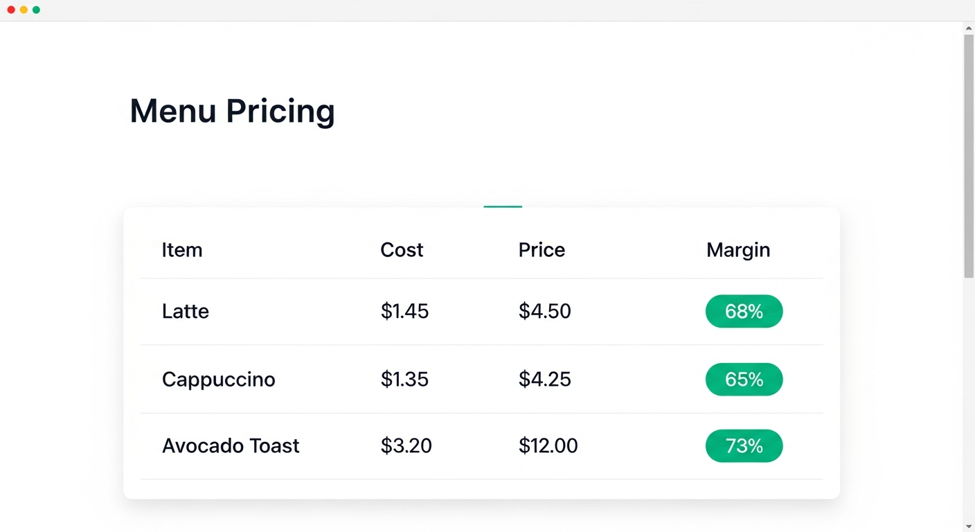 Menu Money Map - Menu Costing & Pricing Tool